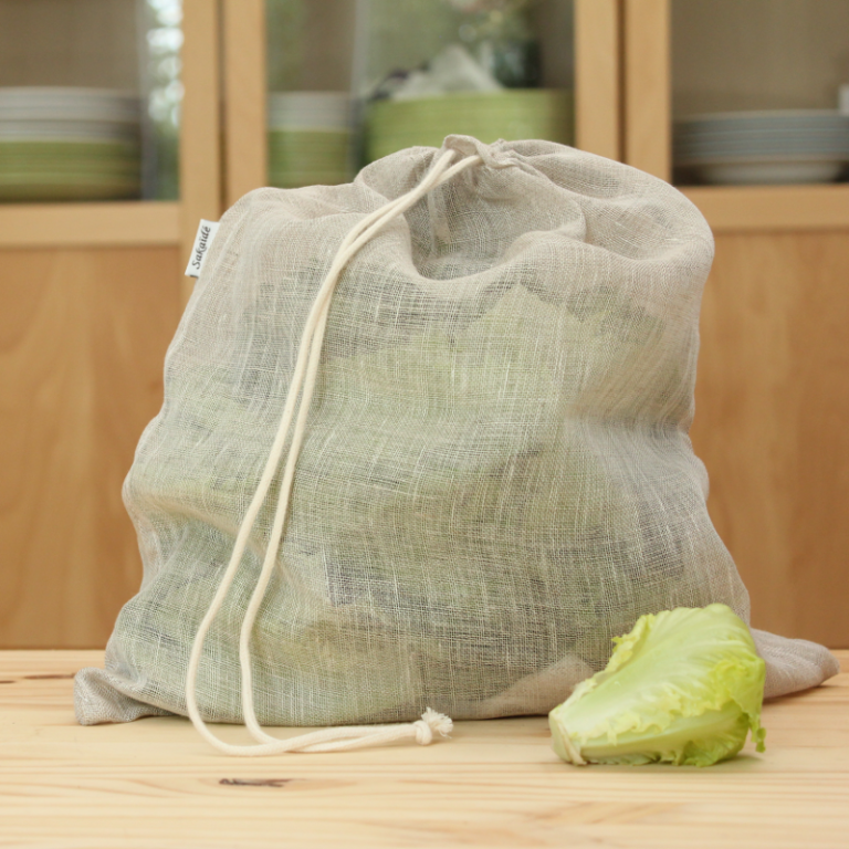 Sac à vrac réutilisable en tissu de lin biologique GM