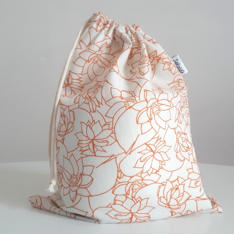 Sac à vrac réutilisable en tissu de coton biologique
