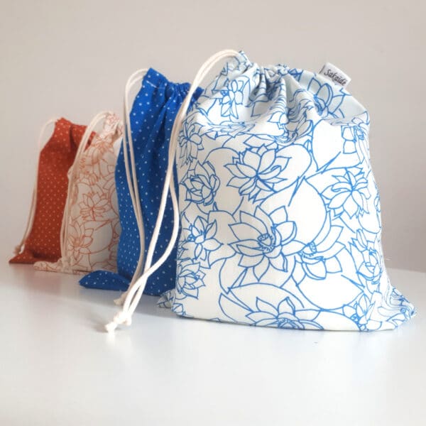 Sac à vrac réutilisable en tissu de coton biologique